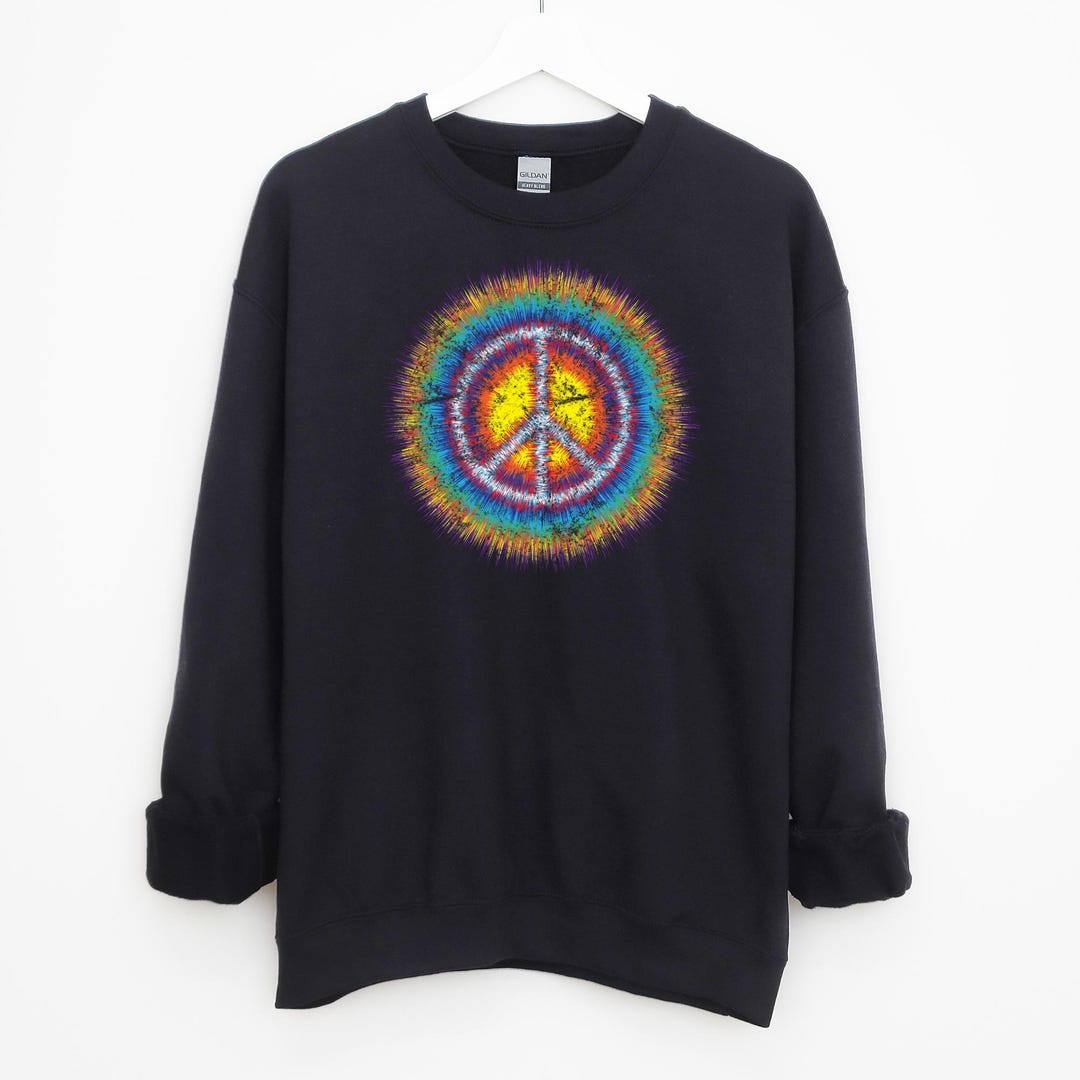 Distressed Peace Sign Sweater / Optical Illusion / Peace Symbol ...