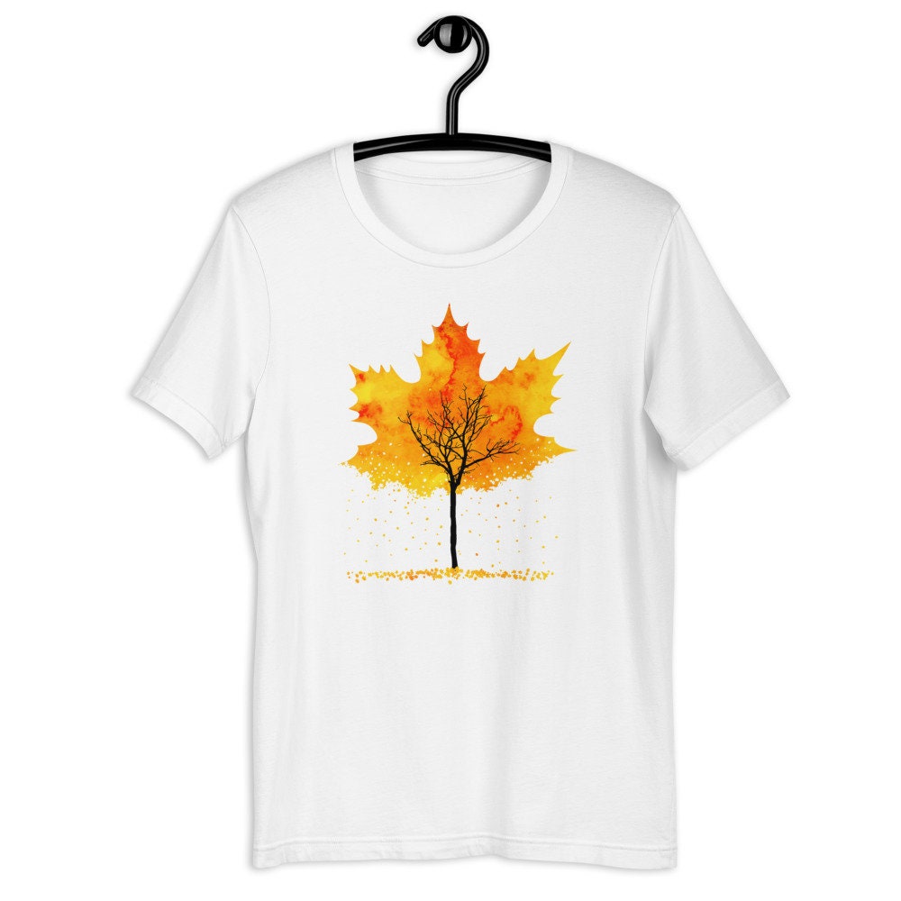 Maple Tree Falling Leaves Tshirt Autumn Fall Season Botanical | Etsy