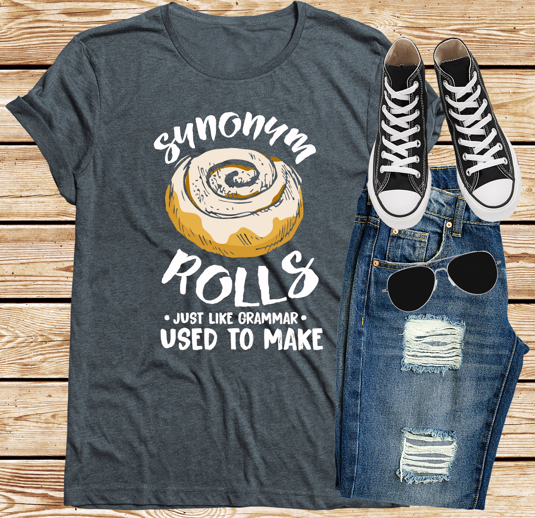 Cinnamon Roll Tshirt Synonym Rolls Just Like Grammar Used To | Etsy