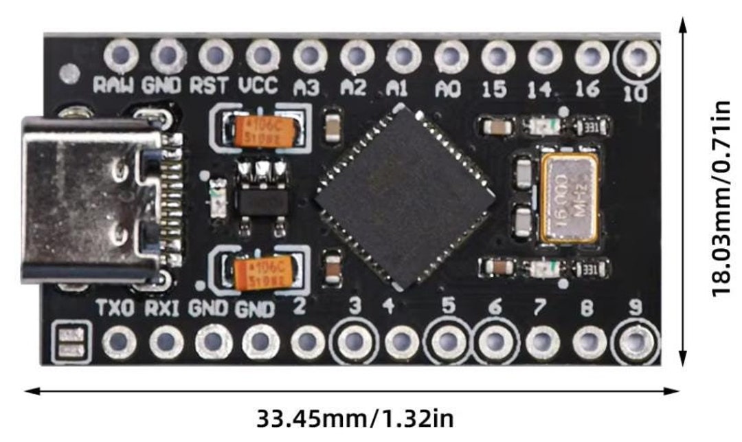 Pro Micro USBC Atmega32u4 or Rpi 2040, OLED, Sockets, TRRS Cable - Etsy
