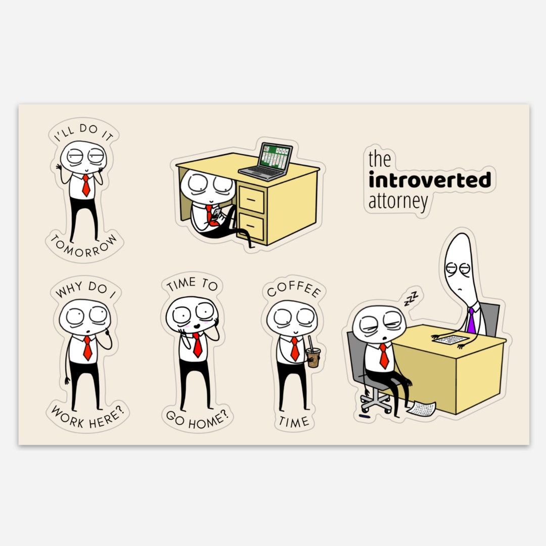 Sticker Sheet From @theintrovertedattorney | 6 Sarcastic Funny Vinyl ...