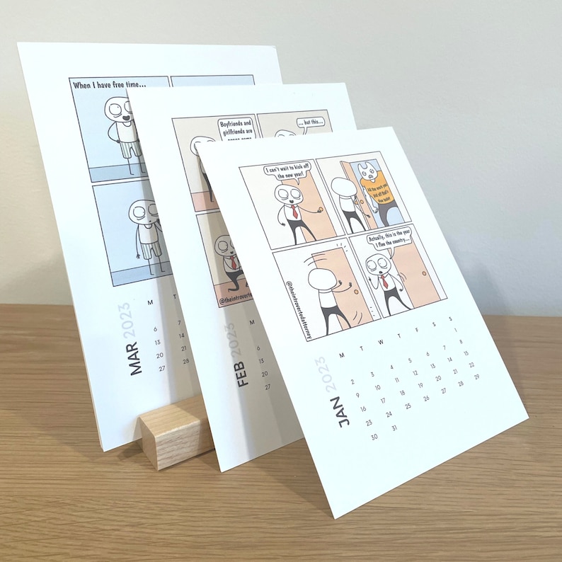 2025 Vertical Desk Calendar | Corporate Humor Monthly Comics ...