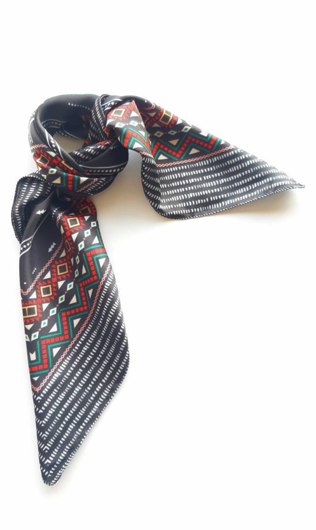 Rustic Print Neckerchief Black Arrow Print Scarf Satin - Etsy