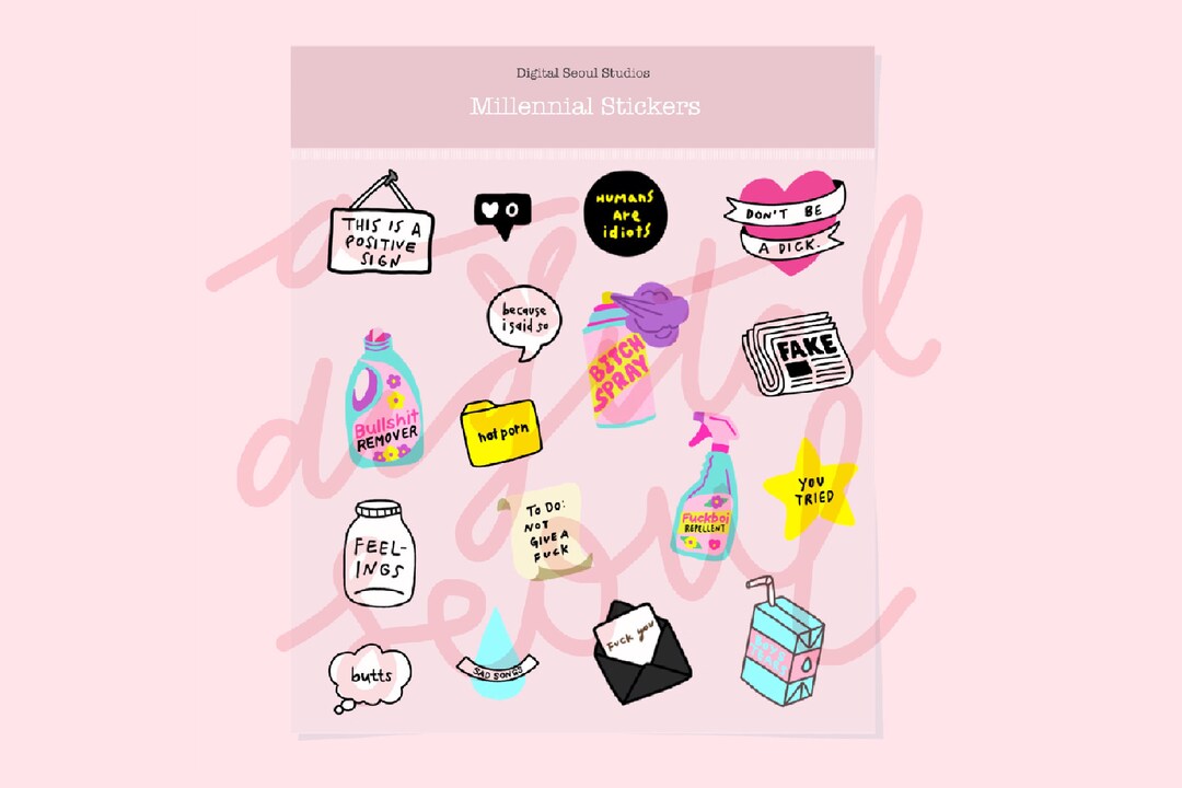Millennial Stickers by Digital Seoul Studios - Etsy