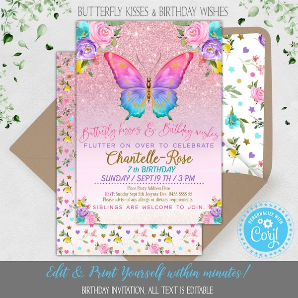 Butterfly Invitation - Etsy