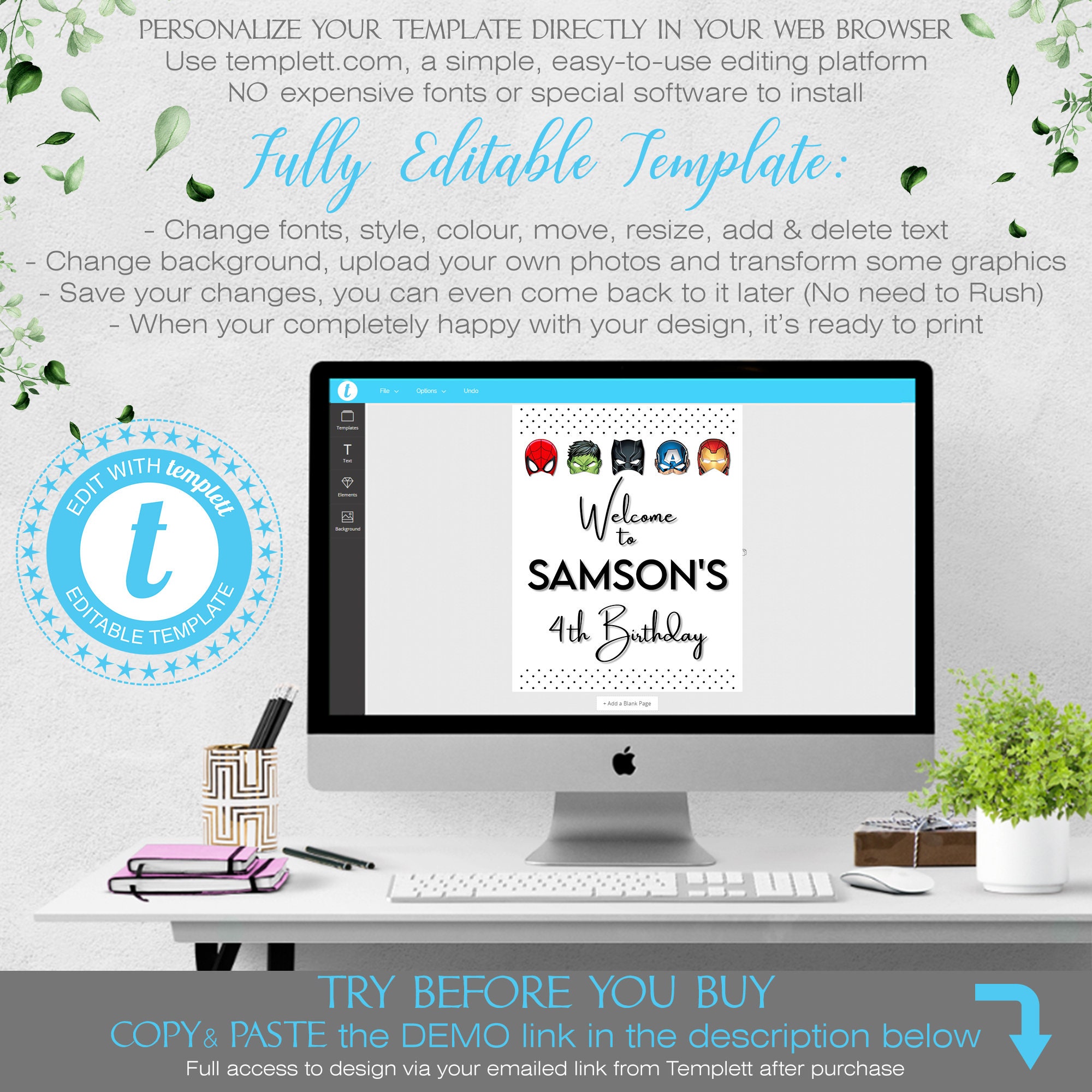 DC Marvel Avengers Welcome Sign Kids Birthday Party Avengers - Etsy