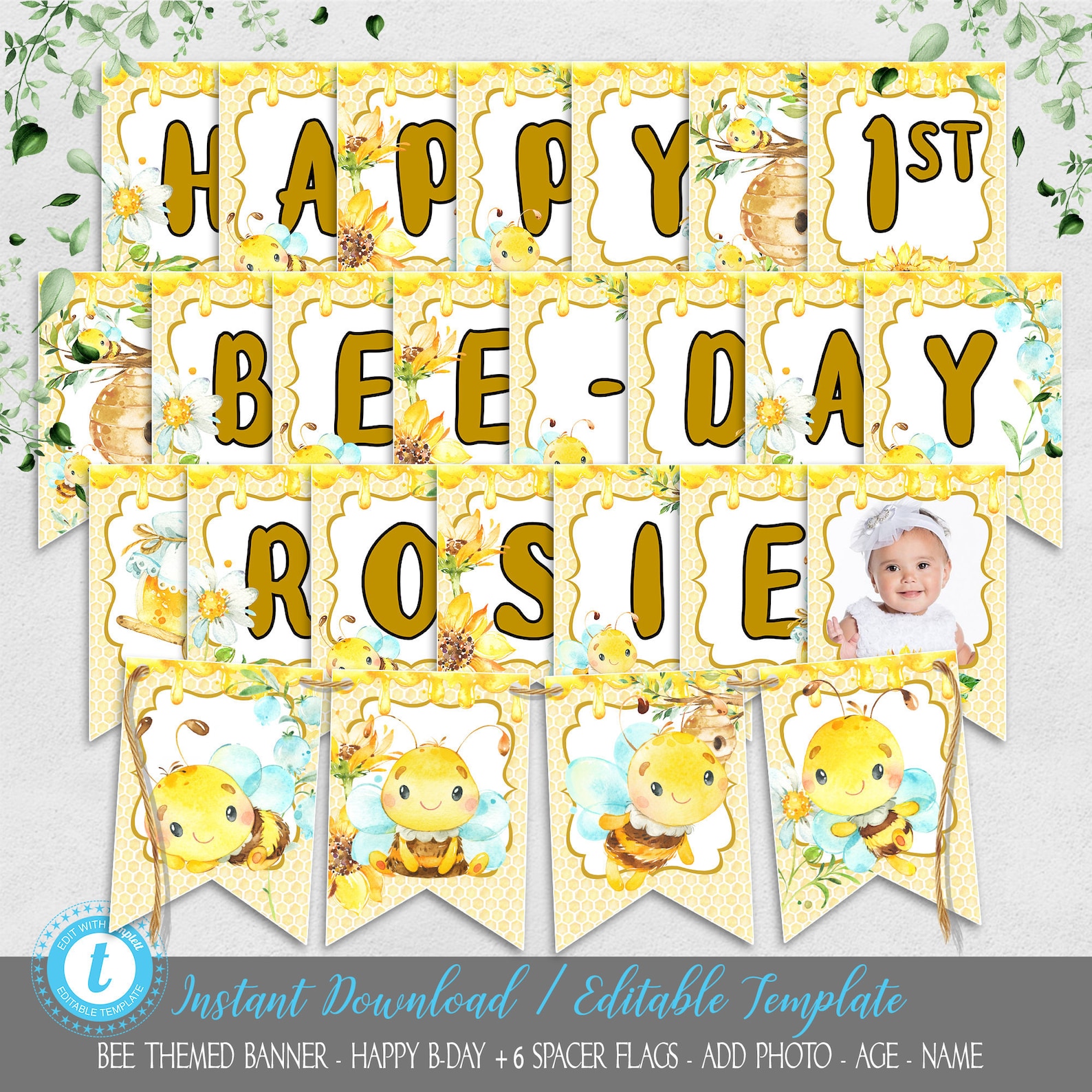 Bee Themed Chip Bag, Bumble Bee Chip Packet, Kids Bee-day Party Favor ...