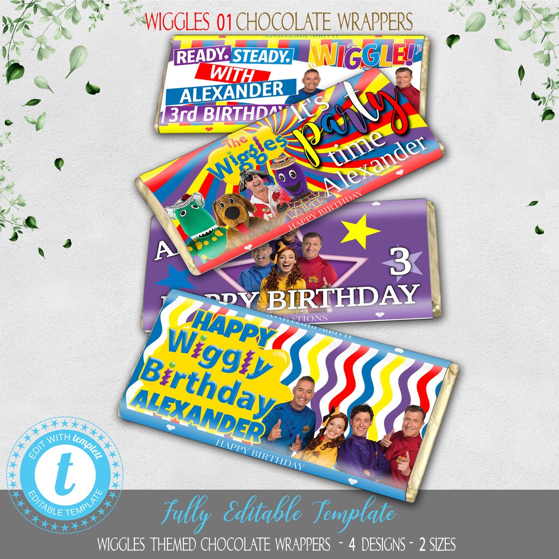Wiggles Thank You Gift Tags, Unisex Birthday Favors, Kids Birthday ...