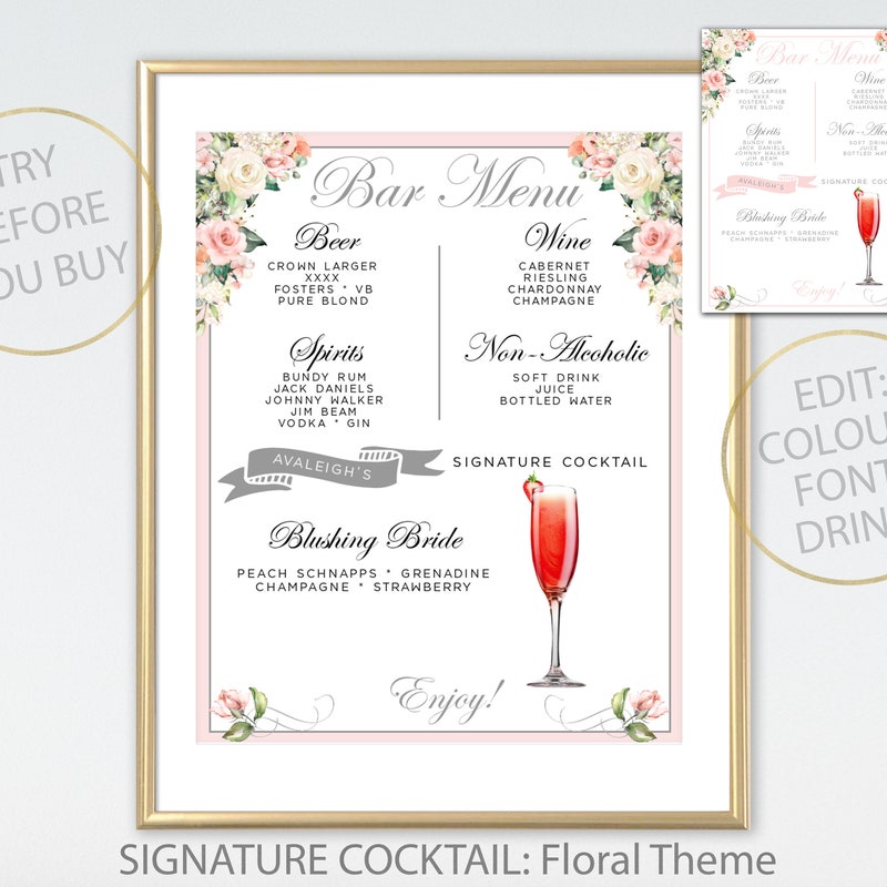 Custom Drink Sign - Etsy
