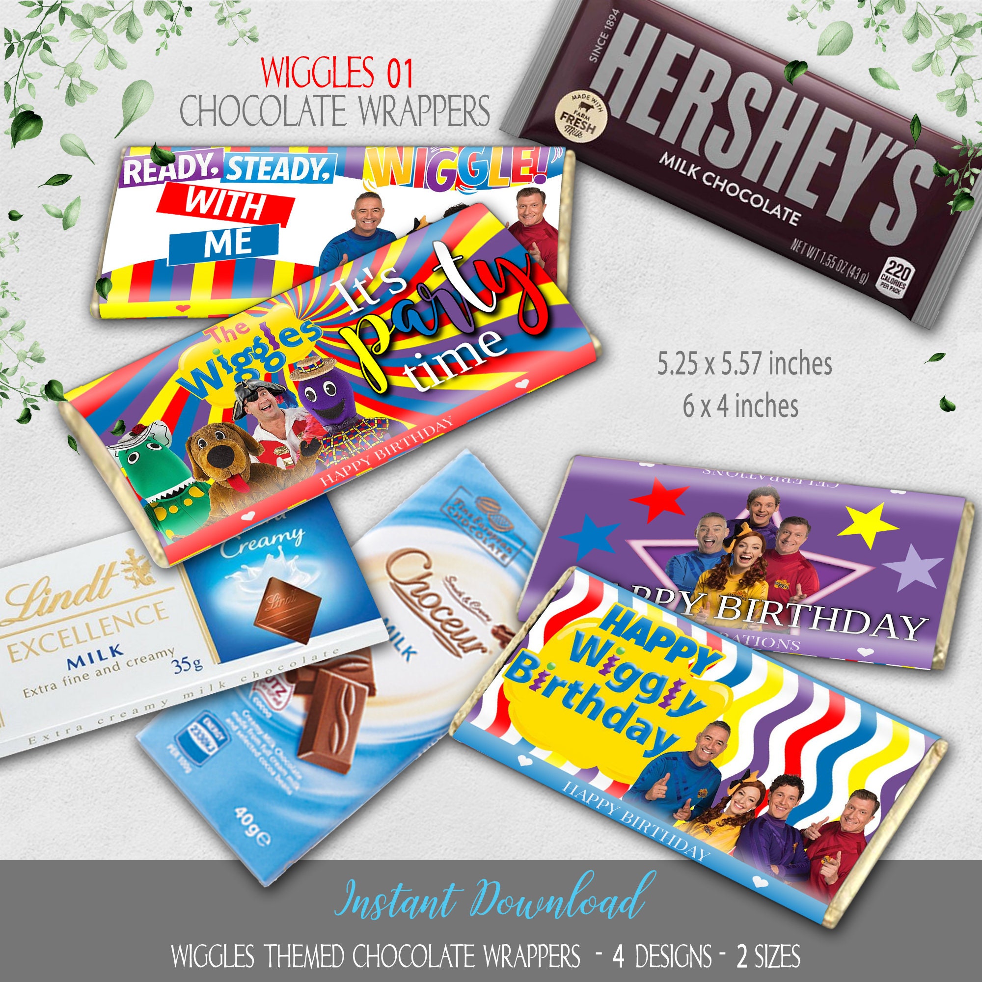 The Wiggles Chocolate Wrappers Wiggles Party Favors Treats - Etsy