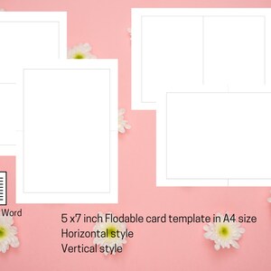 5x7 inch Foldable Card Template on A4 MS Word format | Etsy