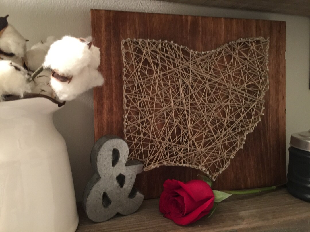 Handmade Ohio State String Art | Rustic Home Décor | Ohio Football Fan ...