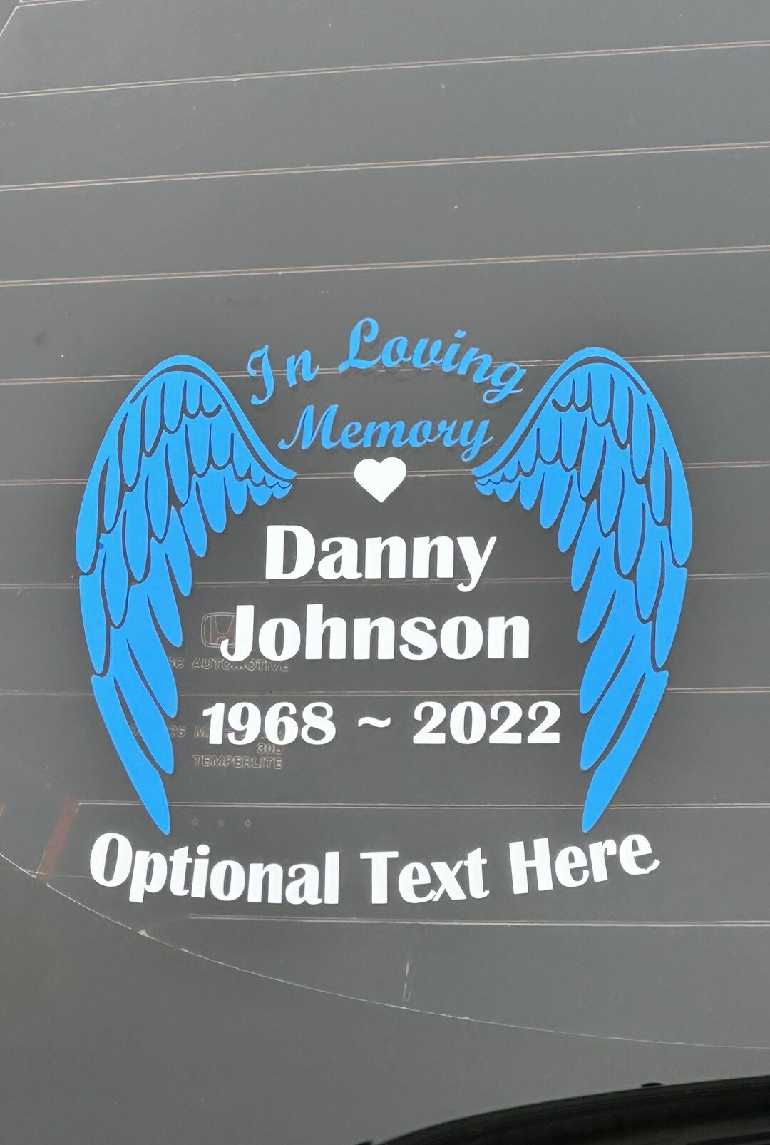 In Loving Memory CUSTOM Memorial Remembrance Personalized Car Vinyl ...