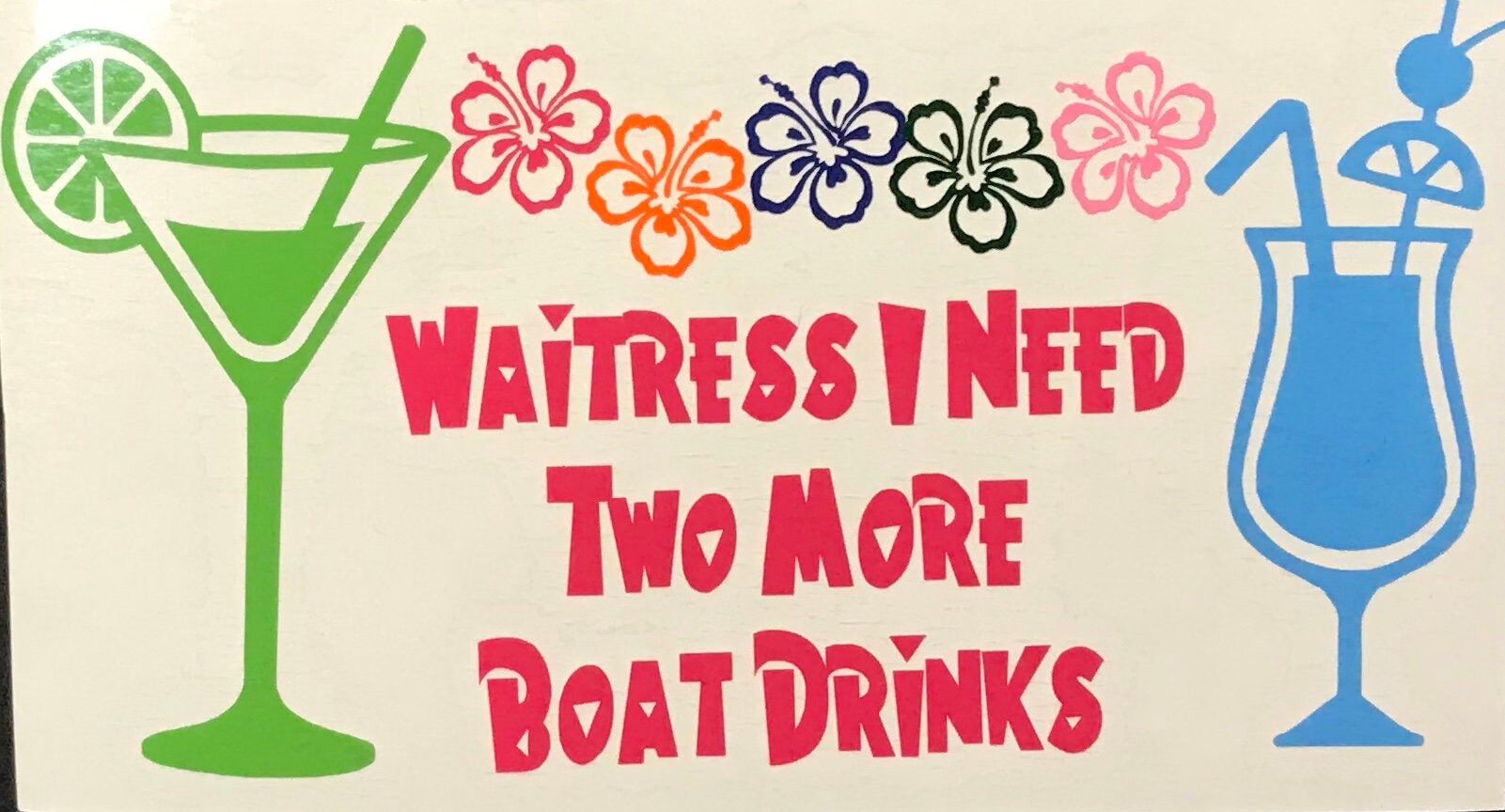 TROPICAL Jimmy Buffett themed decal/sticker Waitress I Need | Etsy