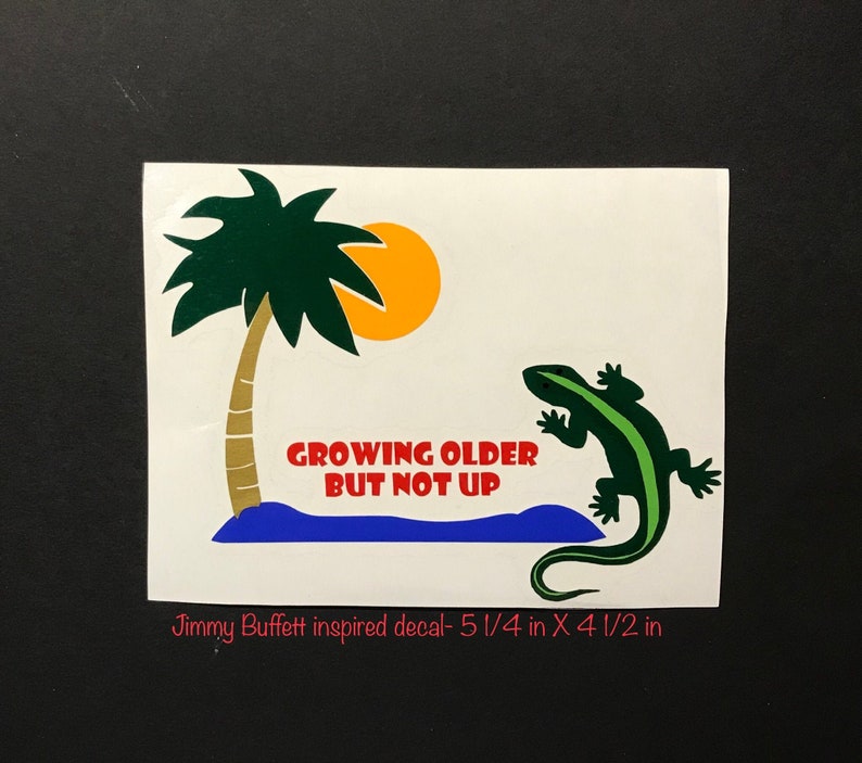 TROPICAL Jimmy Buffett themed window car decal/sticker Growing | Etsy