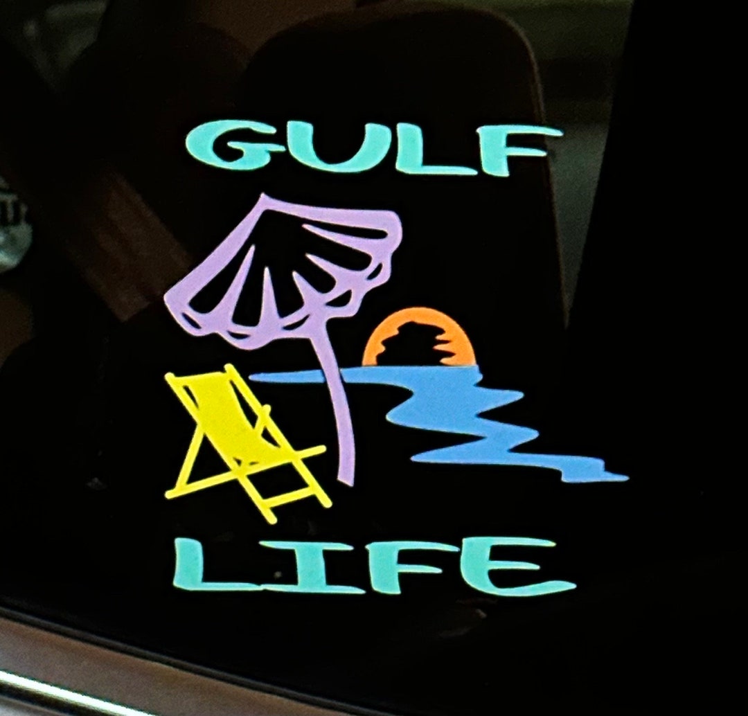 TROPICAL Jimmy Buffett Themed Car Decal/sticker “gulf Life” 5 1/2 in X ...
