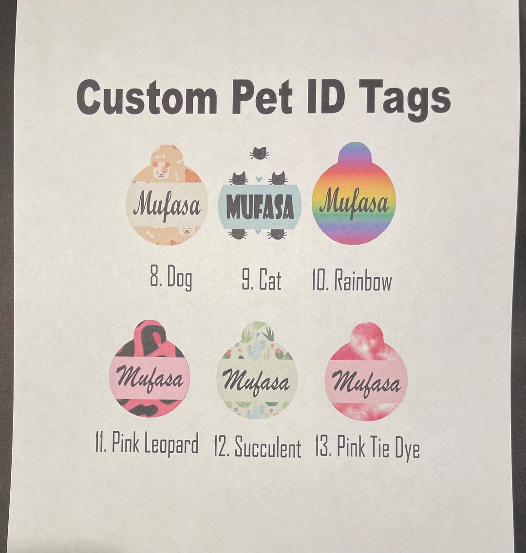 Customized Cat Dog Pet Sublimation Identification ID Round Tag Choice ...