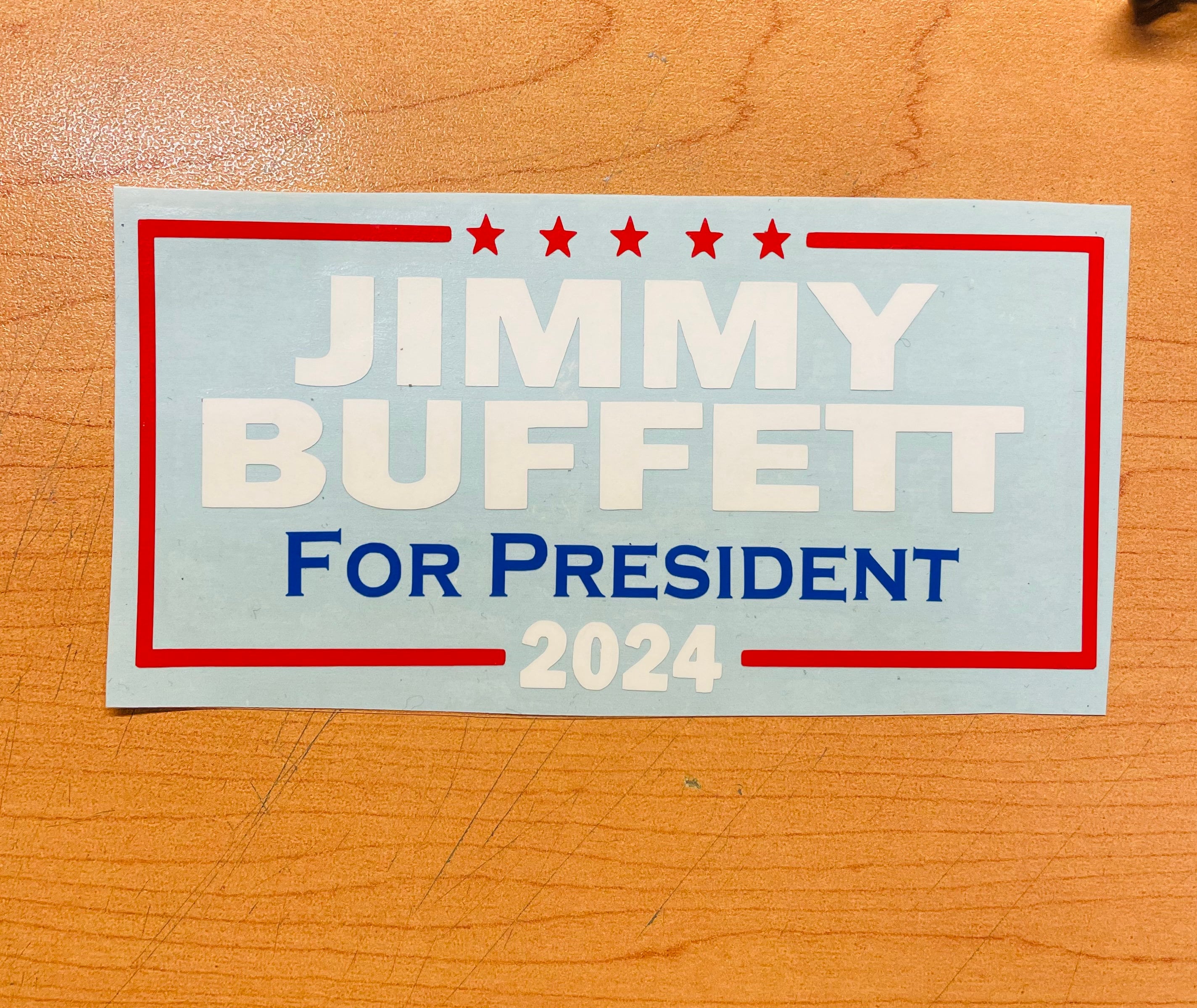 TROPICAL Themed Decal Sticker jimmy Buffett for President - Etsy