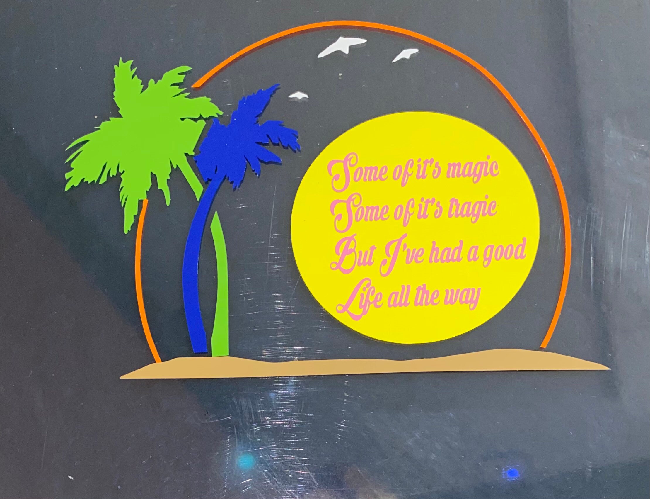 TROPICAL Jimmy Buffett Themed Decal/sticker some of It's - Etsy