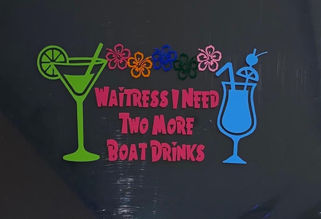 TROPICAL Jimmy Buffett Themed Decal/sticker waitress I Need - Etsy