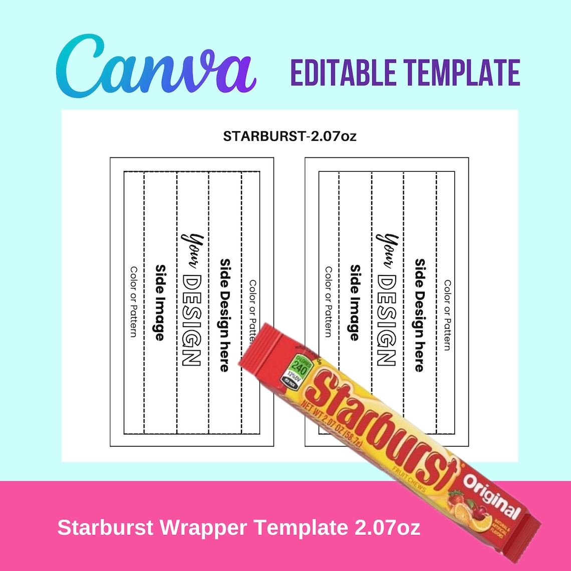 Party Favor Template Starburst Wrapper Template | Editable | Canva ...
