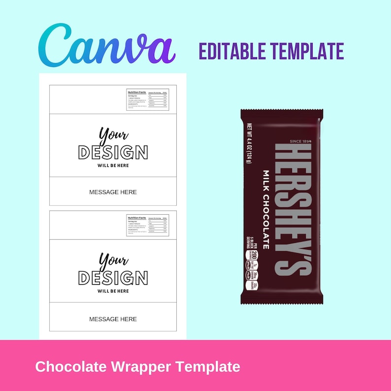 Party Favor Template Chocolate Wrapper Template | Editable | Canva ...