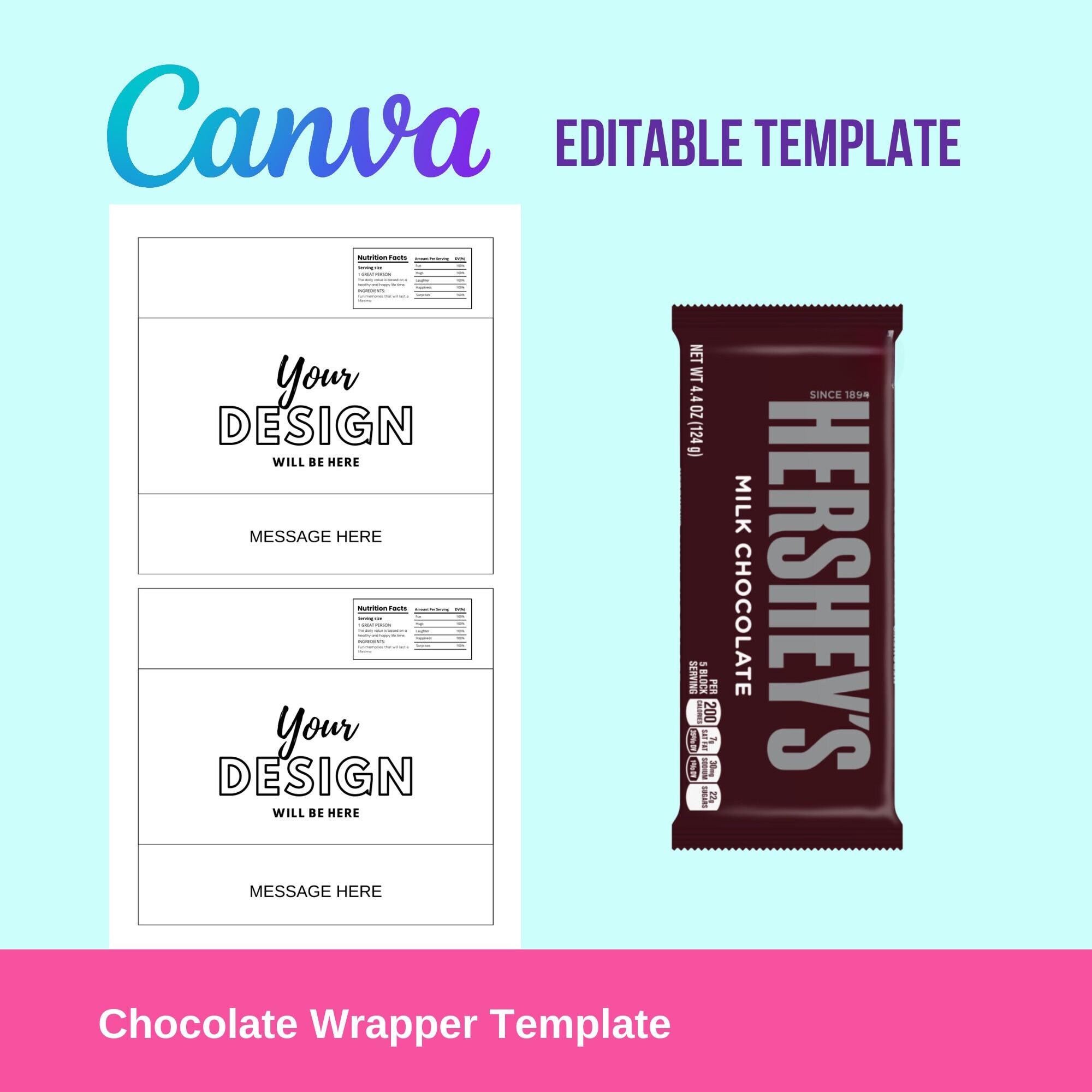 Plantilla Para Envoltorio De Mini Barritas De Hershey Tamaño De