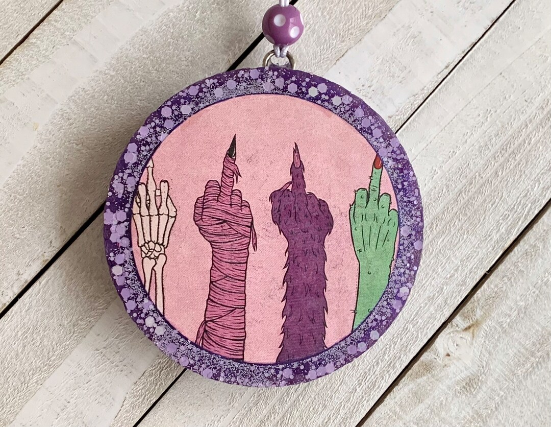 Monster Middle Finger Round Aroma Car Air Freshie Freshener - Etsy