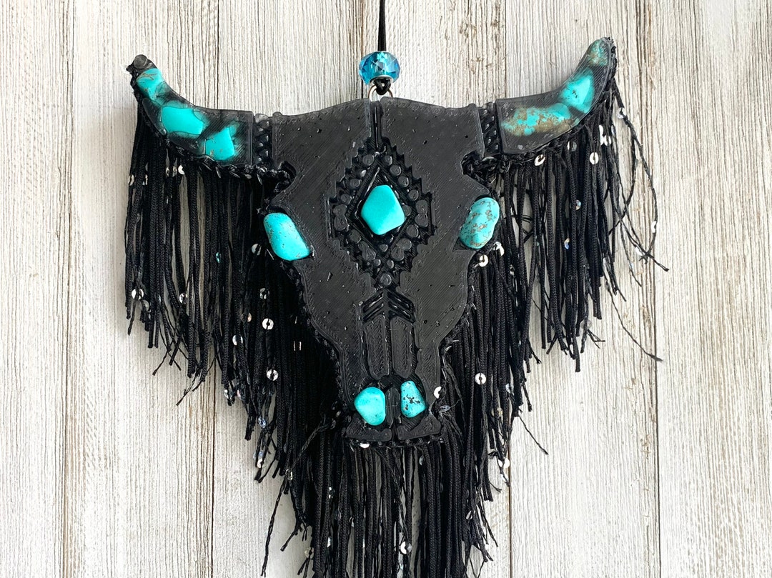Turquoise Stone Aztec Bull Skull Car Air Freshie Freshener Aromie Steer ...