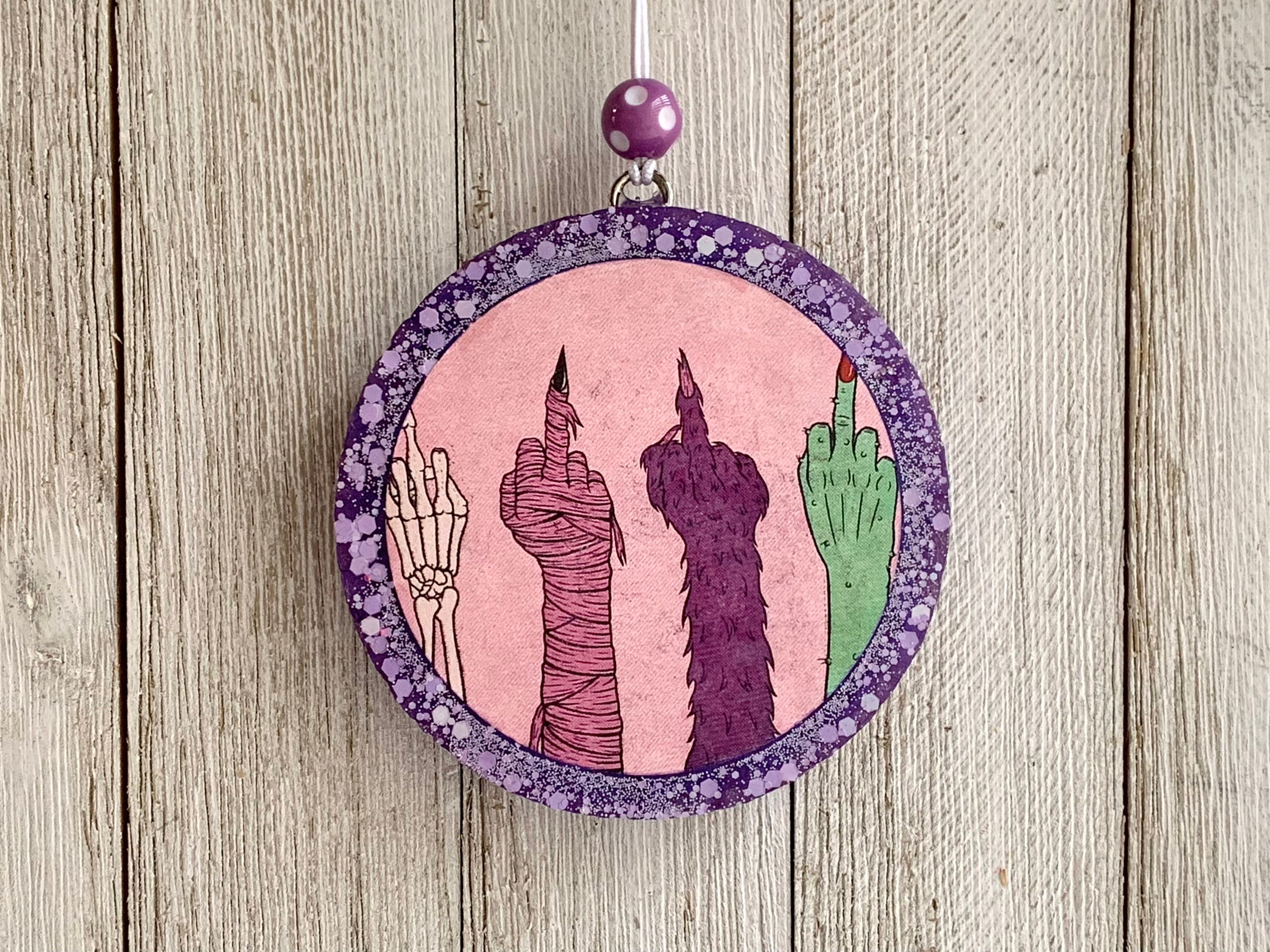 Monster Middle Finger Round Aroma Car Air Freshie Freshener - Etsy