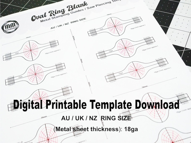 Oval Ring Blank Templates, Oval Section, Metal Stamping and Saw ...