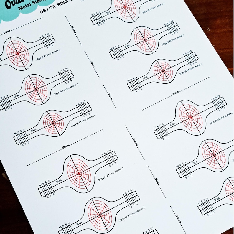 Oval Ring Blank Templates, Ring Shank Template, Oval Section, Metal ...