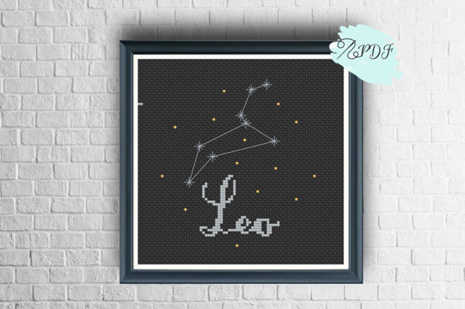 Leo Cross Stitch Pattern Star Sign Constellation Cross | Etsy