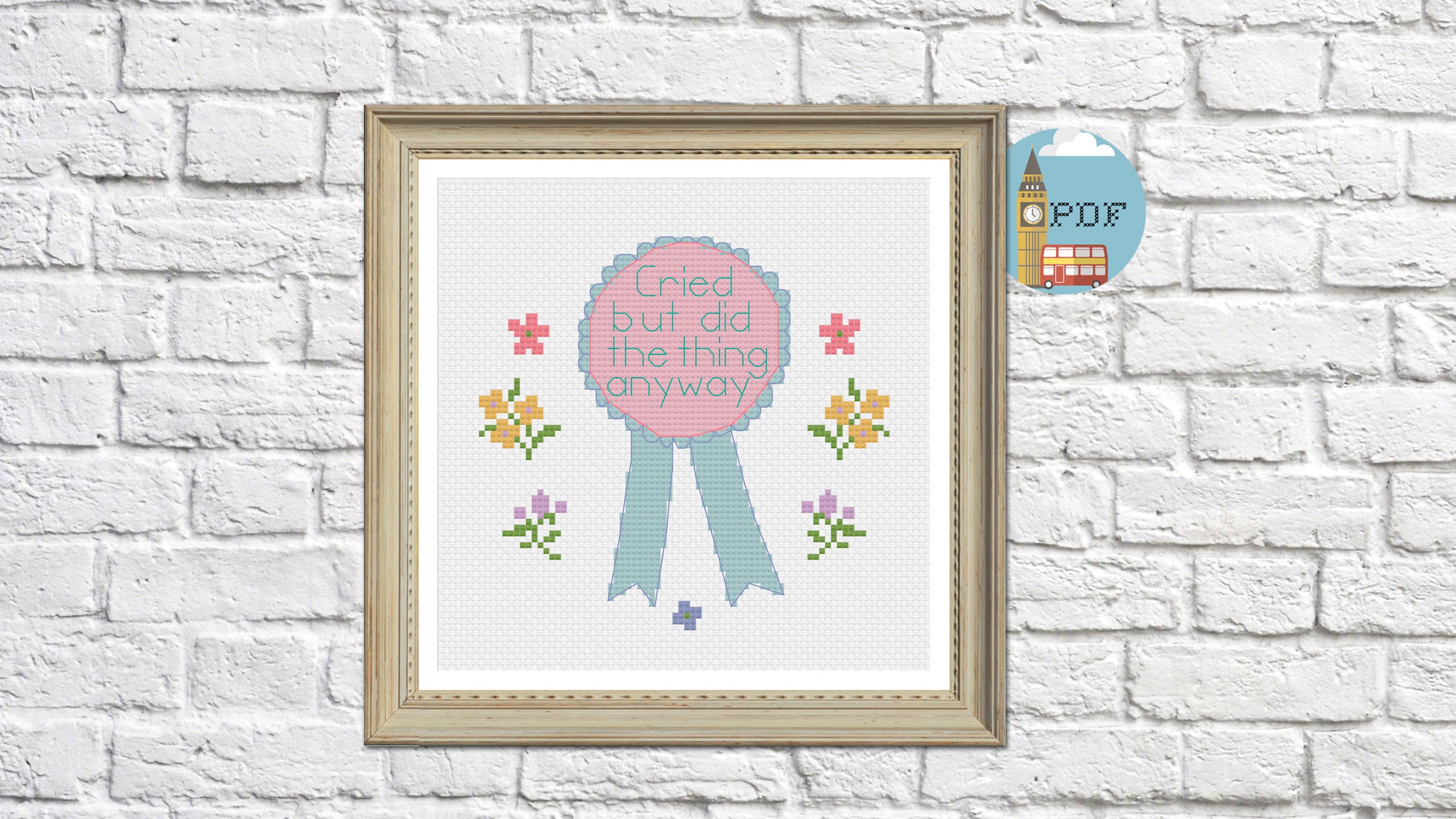 Funny Cross Stitch Pattern Adulting Rosette Cried but | Etsy