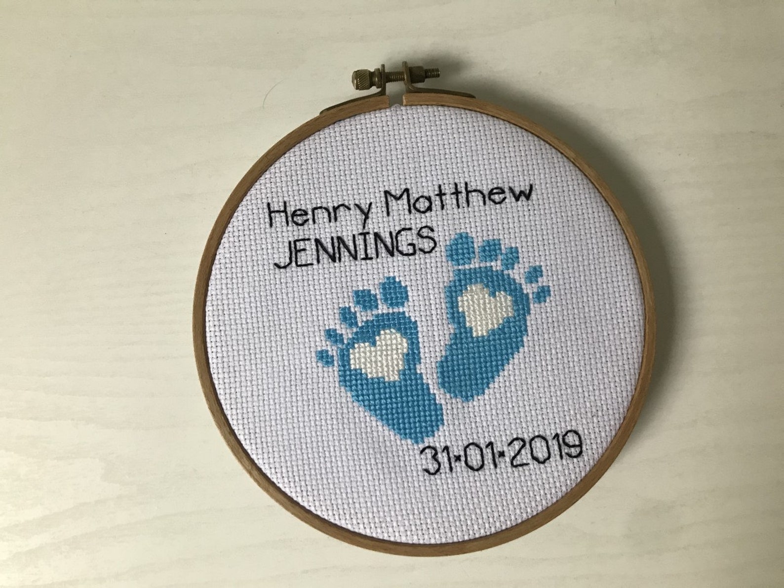 Personalised Baby Cross Stitch Pattern Baby Feet Cross - Etsy