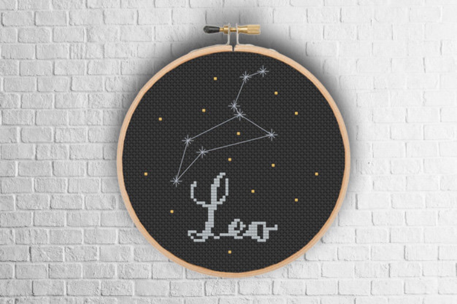 Leo Cross Stitch Pattern Star sign constellation cross | Etsy