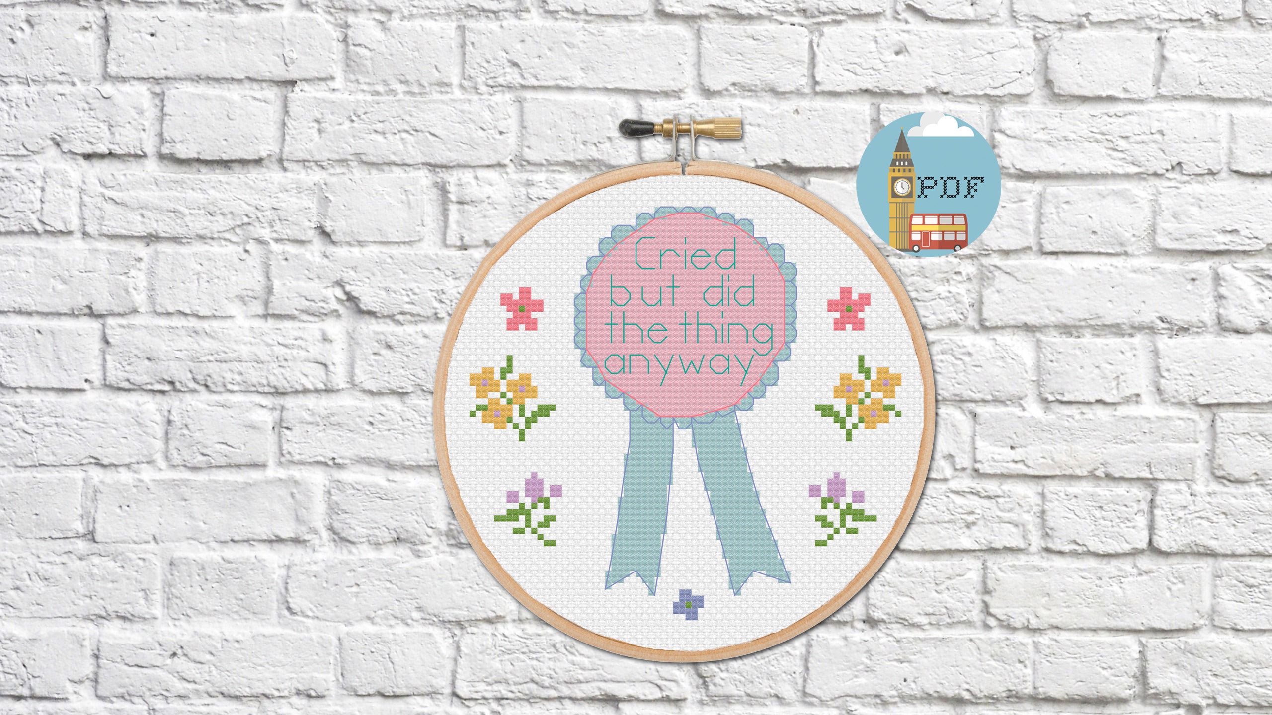 Funny Cross Stitch Pattern Adulting Rosette Cried but | Etsy