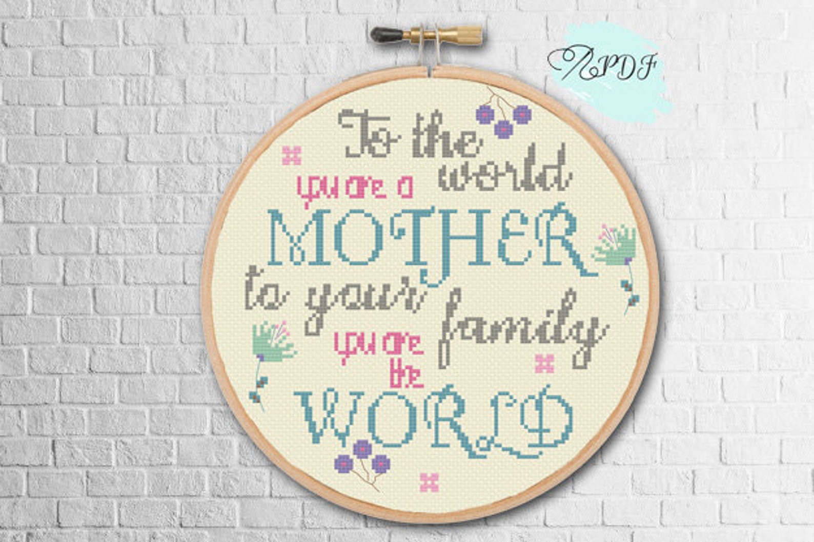 Mom Cross Stitch Pattern Gift for mum mothers day present | Etsy