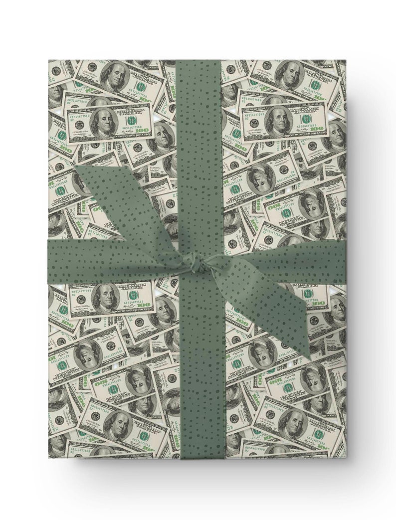 Funny Money Wrapping Paper Roll Hundred Dollar Bill Cash Gift - Etsy