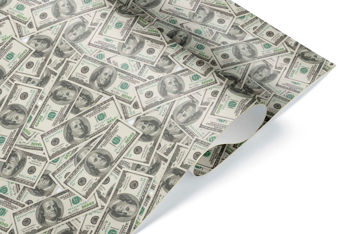 Funny Money Wrapping Paper Roll Hundred Dollar Bill Cash Gift Wrap ...