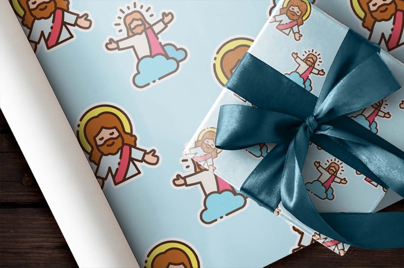 Icon Jesus Children Wrapping Paper Roll Gift Wrap Sheet Christmas ...