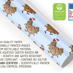 Cute Chicken Gift Wrap Farm Animal Christmas Wrapping Paper Present ...