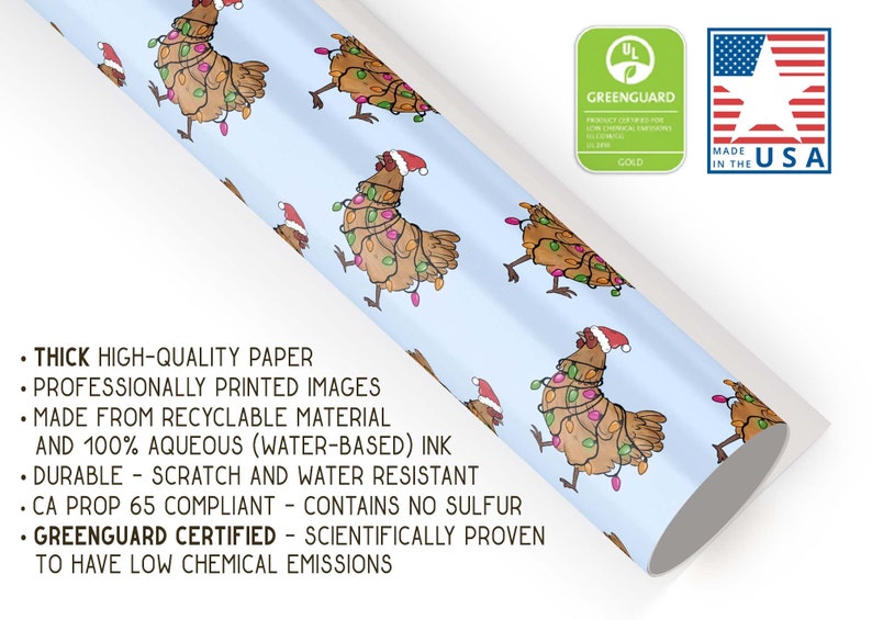 Cute Chicken Gift Wrap Farm Animal Christmas Wrapping Paper - Etsy