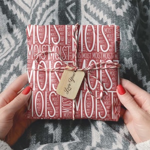 Funny Moist Word Gift Wrap Annoying Christmas Wrapping Paper Joke Gag ...