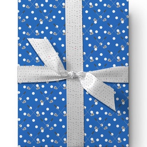Cute Blue Golf Gift Wrap, Thick Wrapping Paper, Father's Day Dad ...