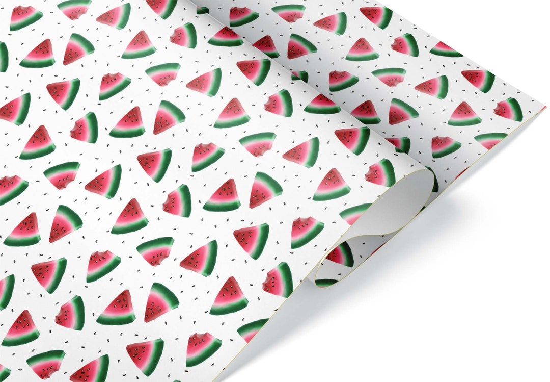 Cute Watermelon Wrapping Paper, Picnic Summer Food Theme Gift Wrap ...