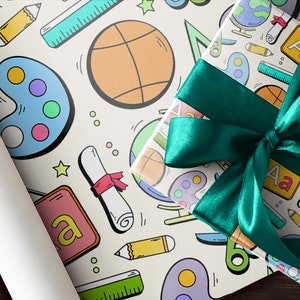 Fun Classroom Teacher Gift Wrap School Supply Thick Wrapping Paper ...