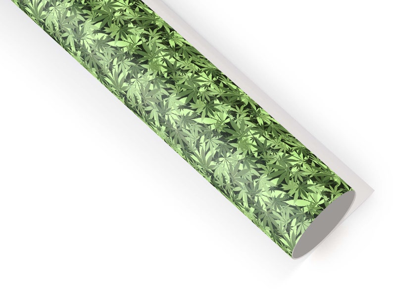 Green Marijuana Leaf Cannabis Wrapping Paper Roll Dope Dispensary Gift ...