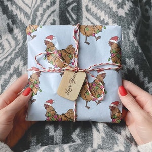 Cute Chicken Gift Wrap Farm Animal Christmas Wrapping Paper Present ...