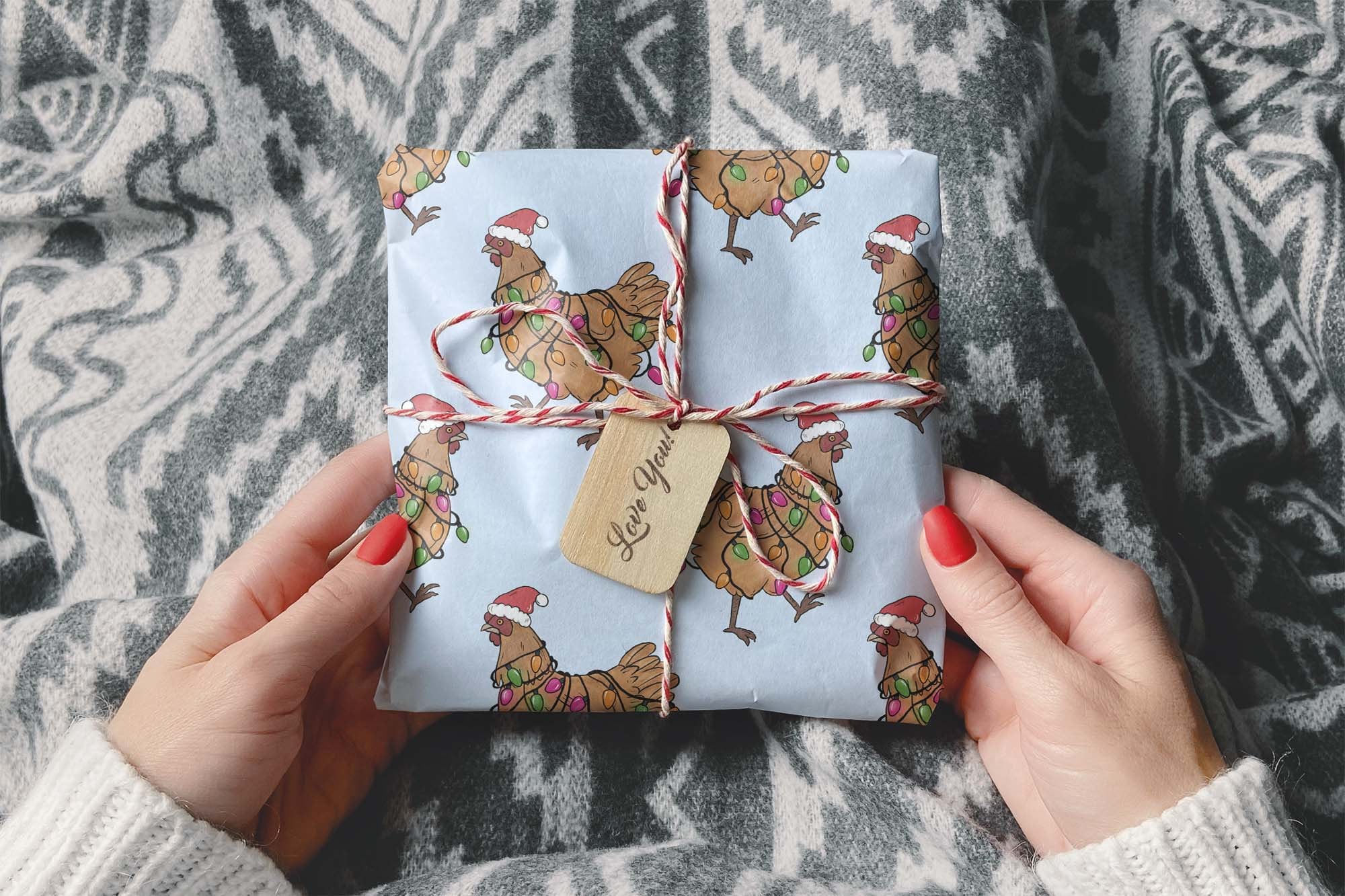 Cute Chicken Gift Wrap Farm Animal Christmas Wrapping Paper - Etsy